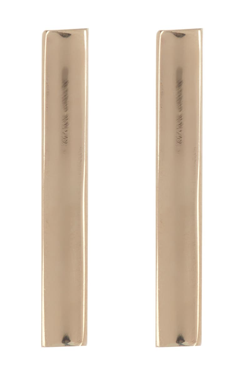 CANDELA JEWELRY 10K Yellow Gold Straight Bar Stud Earrings | Nordstromrack