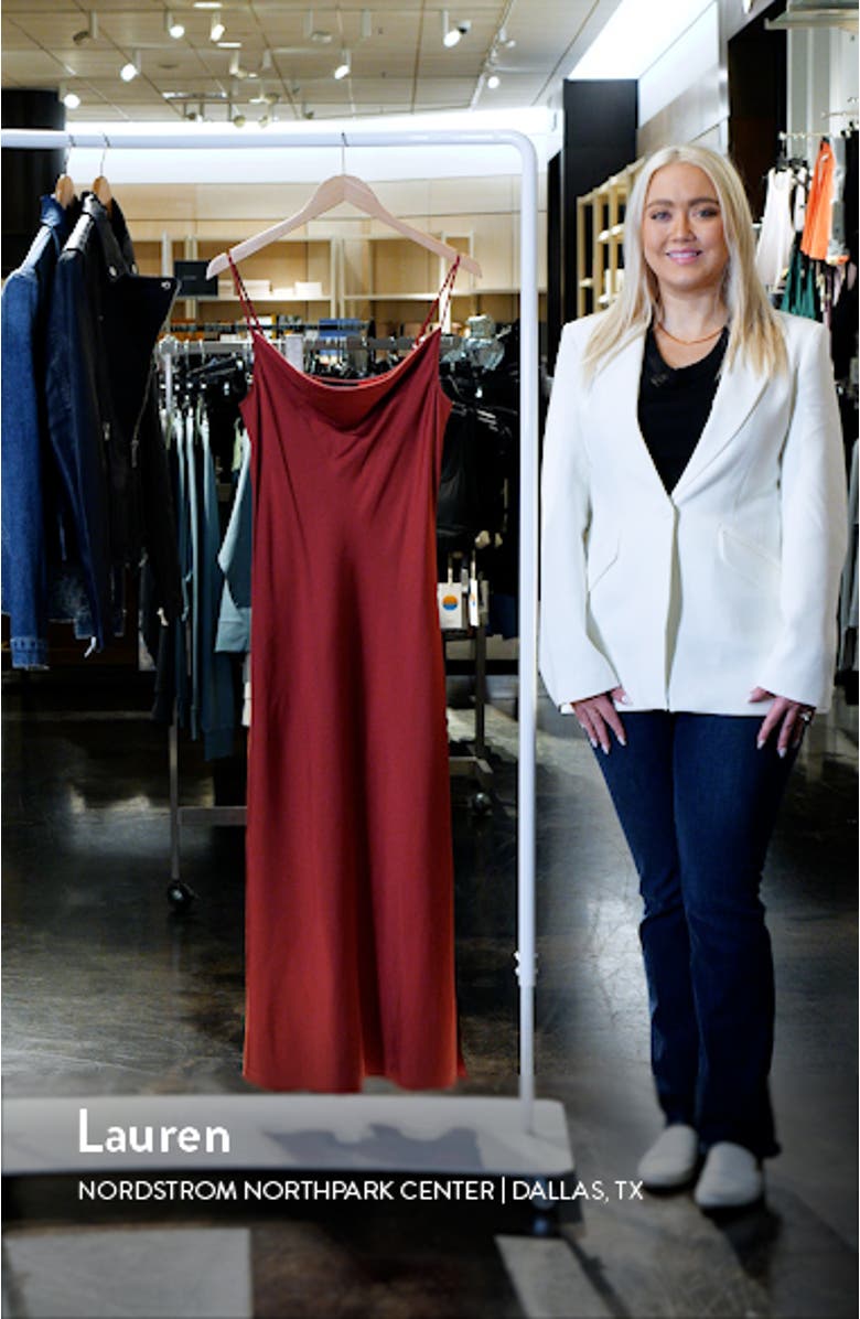 AllSaints Hadley Cowl Neck Stretch Satin Slipdress | Nordstromrack