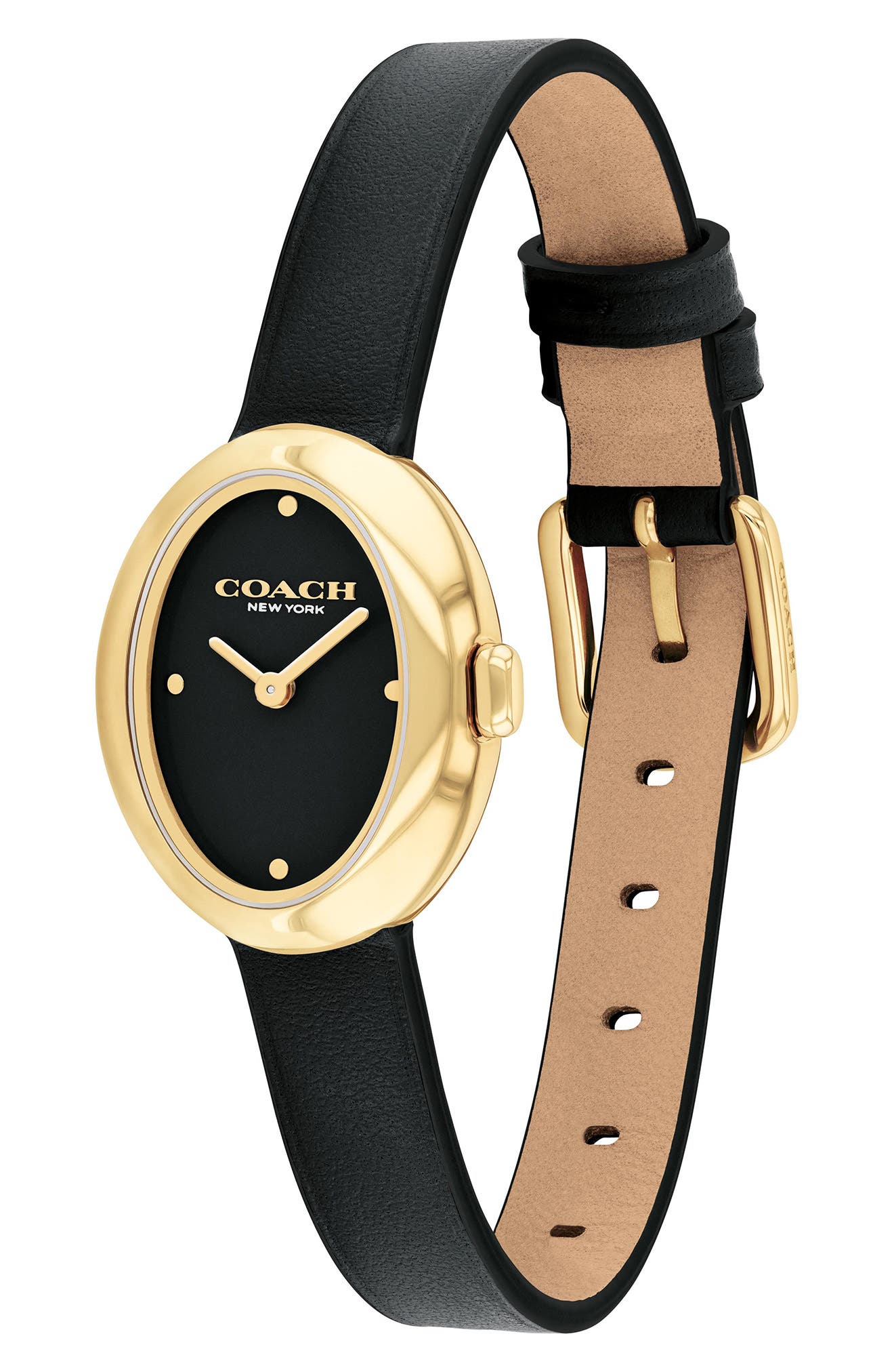 COACH Sammy Leather Strap Watch, 22.5mm | Nordstrom