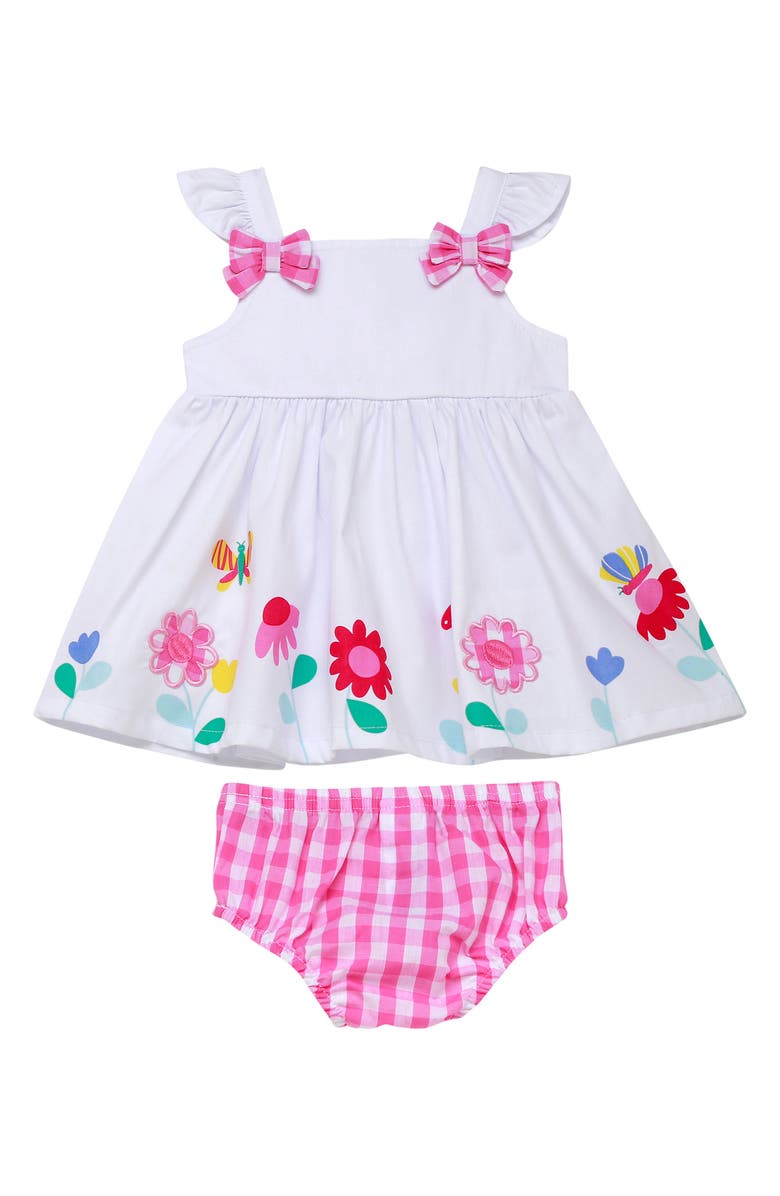 BABY STARTERS Flower Dress & Gingham Bloomers Set | Nordstromrack