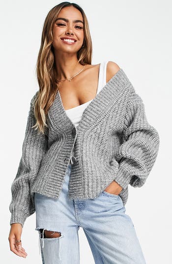ASOS DESIGN Chunky Rib Stitch Cardigan | Nordstrom