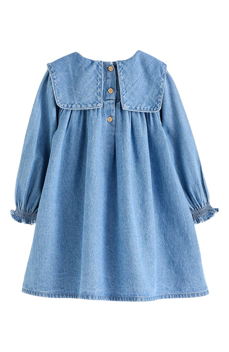 NEXT Kids' Daisy Embroidered Long Sleeve Denim Dress | Nordstromrack