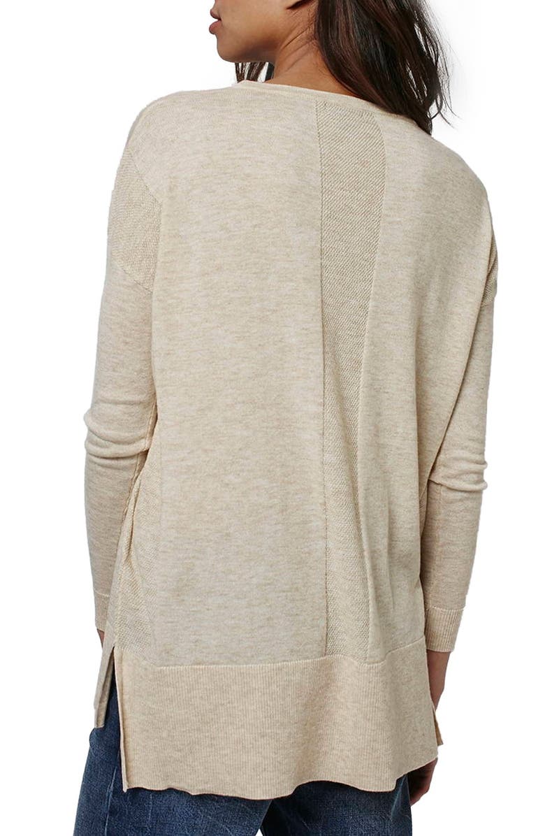 Topshop Texture Stitch Panel Long Sleeve Sweater | Nordstrom