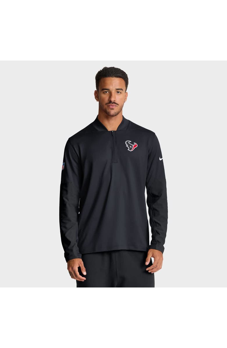 Nike Men's Nike Navy Houston Texans Sideline Dri-FIT Half-Zip Pullover ...