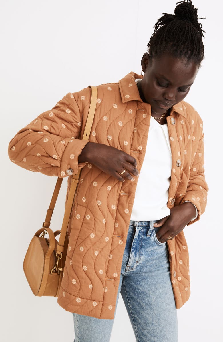 Madewell Belrose Bloom Dot Quilted Shirt Jacket | Nordstromrack