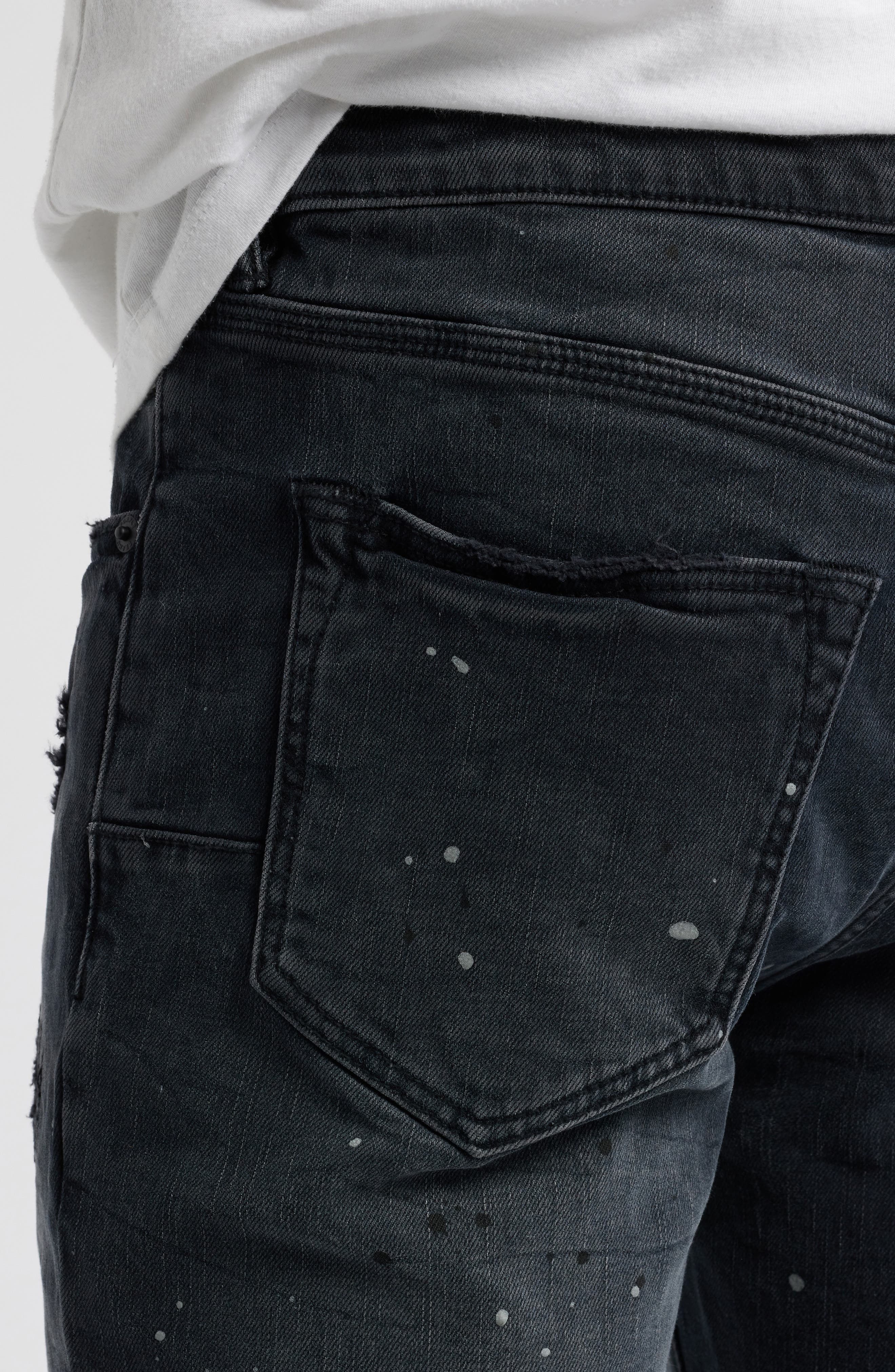 PURPLE BRAND Reflective Paint Rip & Repair Jeans | Nordstrom