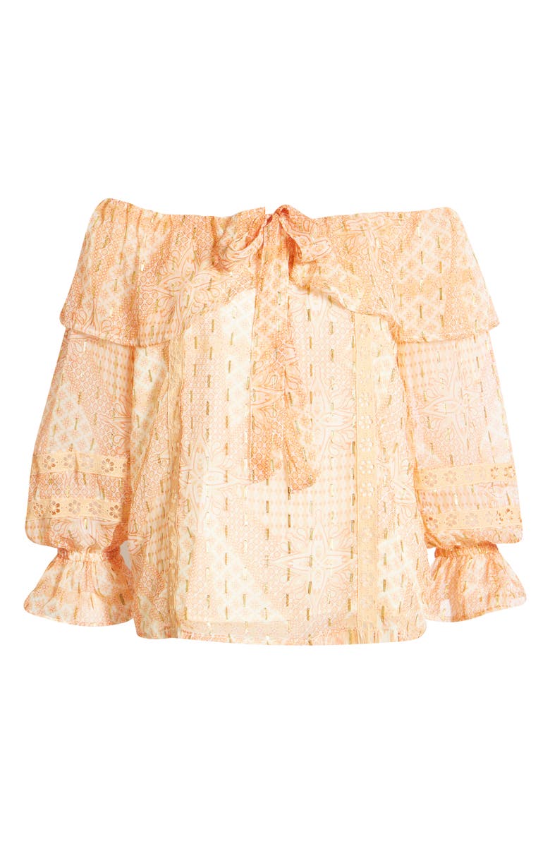 River Island Geo Print Off the Shoulder Blouse | Nordstromrack