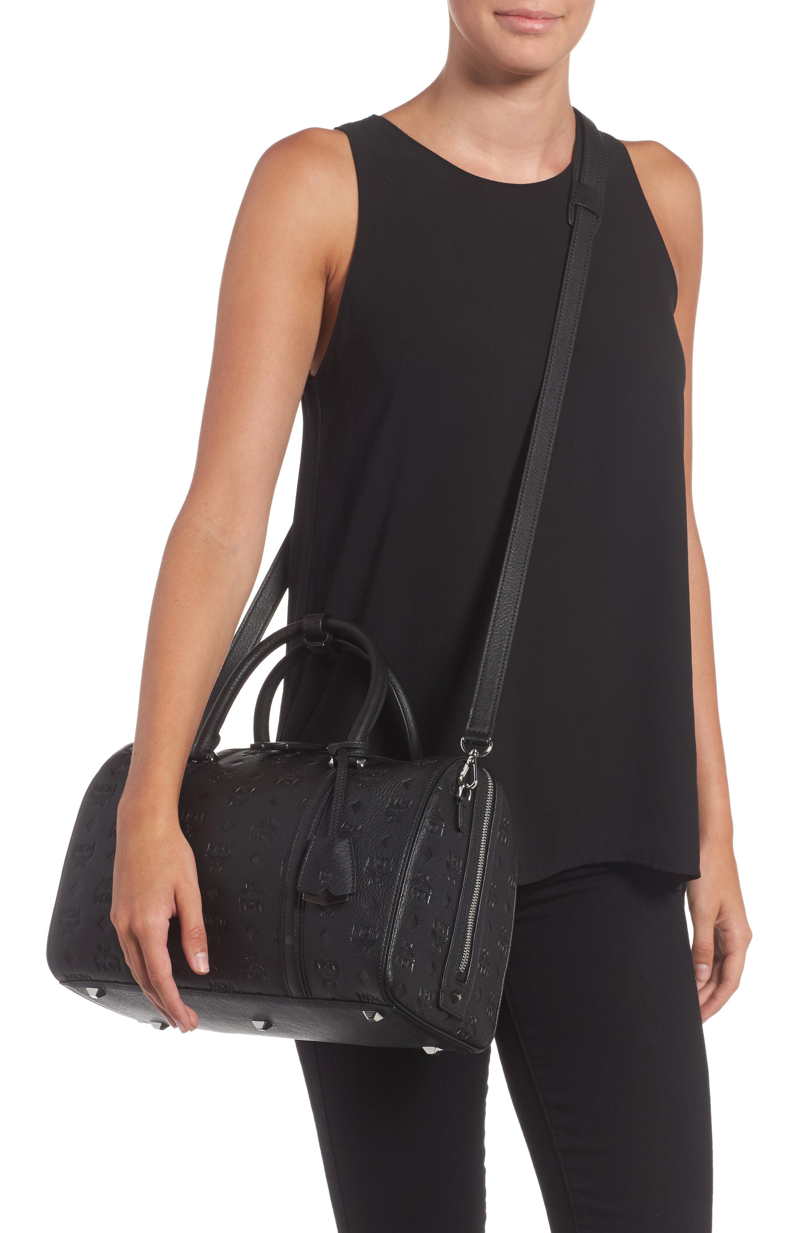 MCM Signature Monogram Embossed Leather Crossbody Bag | Nordstromrack