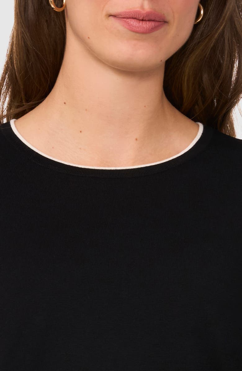 Halogen® Contrast Trim Split Cuff Sweater | Nordstromrack