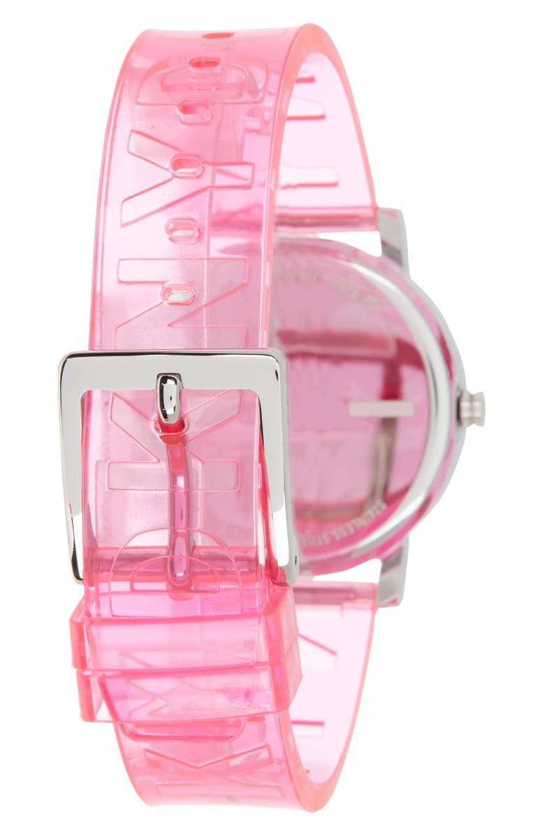 DKNY Women's Soho 3-Hand Quartz Transparent Strap Watch, 34mm ...