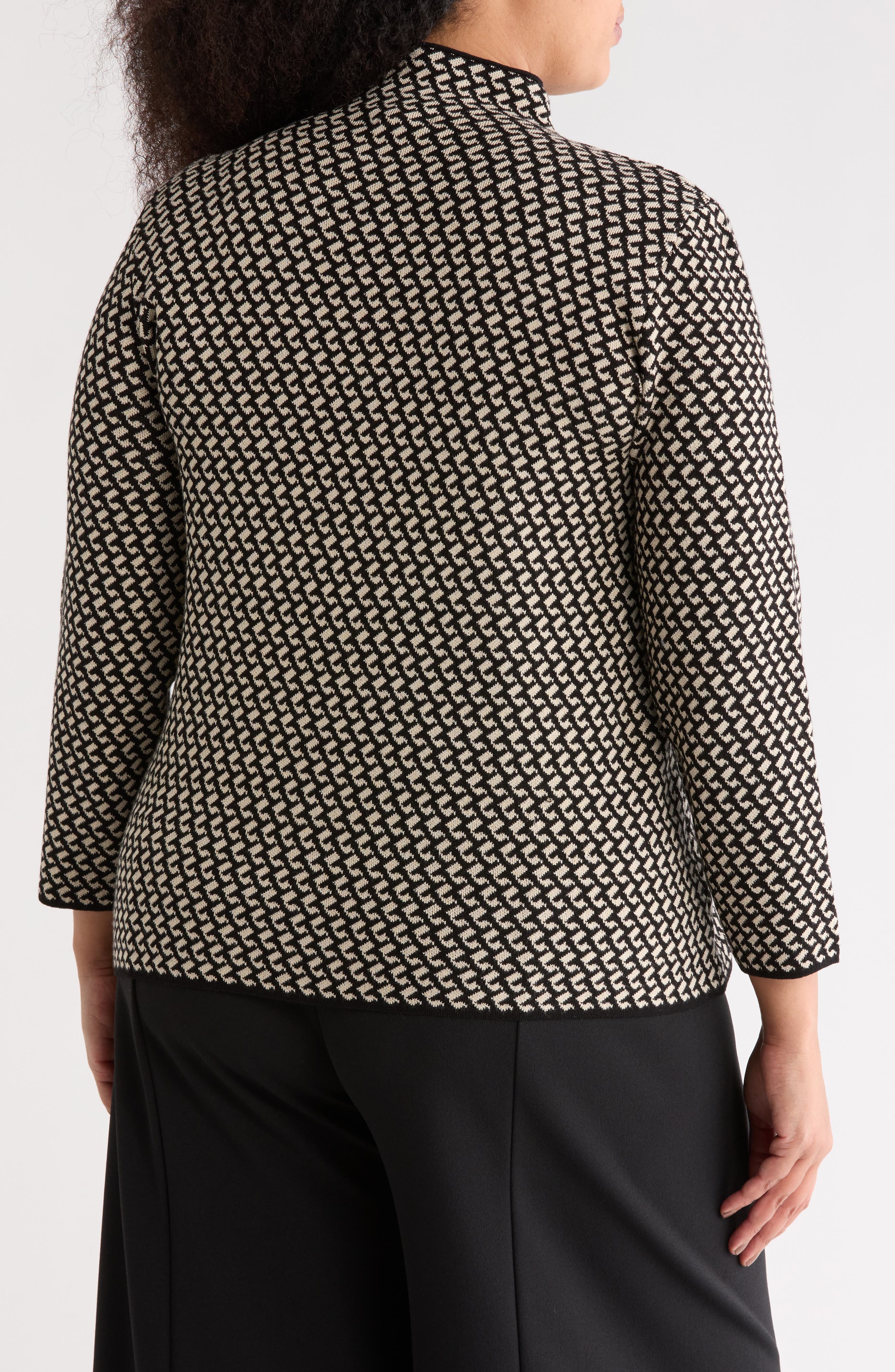 MAX STUDIO Check Mock Neck Sweater | Nordstromrack