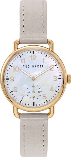 Ted Baker London Hannahh Sub-Eye Leather Strap Watch, 34mm | Nordstrom