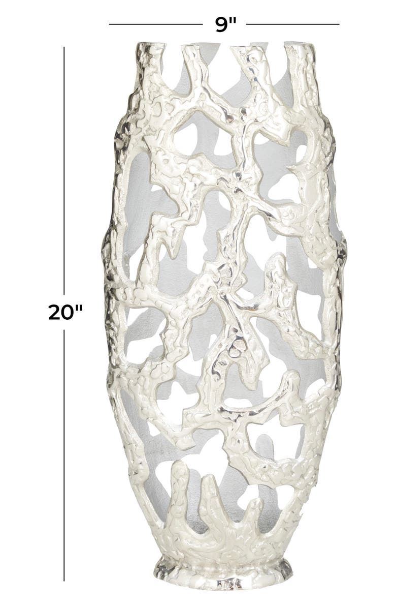 WILLOW ROW Silver Aluminum Vase with Cut Out Designs | Nordstromrack
