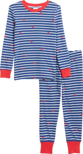 Mini Boden Kids' Stripe Heart Long Sleeve Pajamas | Nordstrom