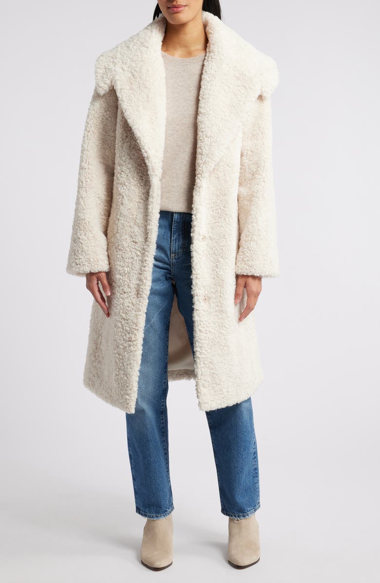 Sam Edelman Shawl Collar Faux Shearling Coat | Nordstromrack