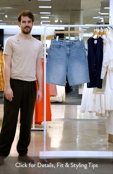 Good American Good Standard Raw Hem Denim Bermuda Shorts | Nordstromrack