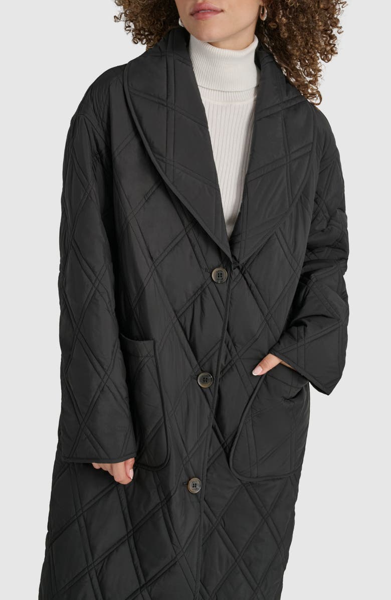 DKNY Diamond Quilted Longline Jacket | Nordstromrack