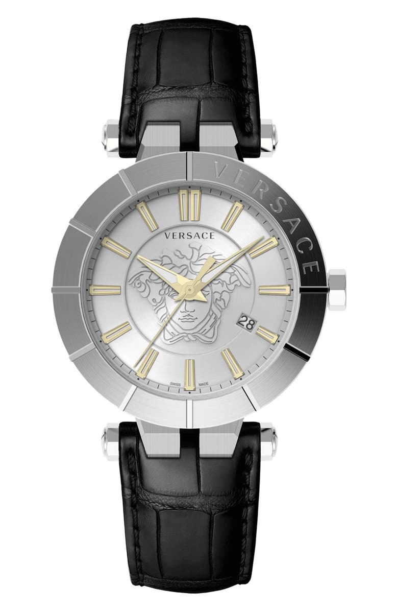 Versace Men's V-Race Leather Strap Watch, 43mm | Nordstromrack