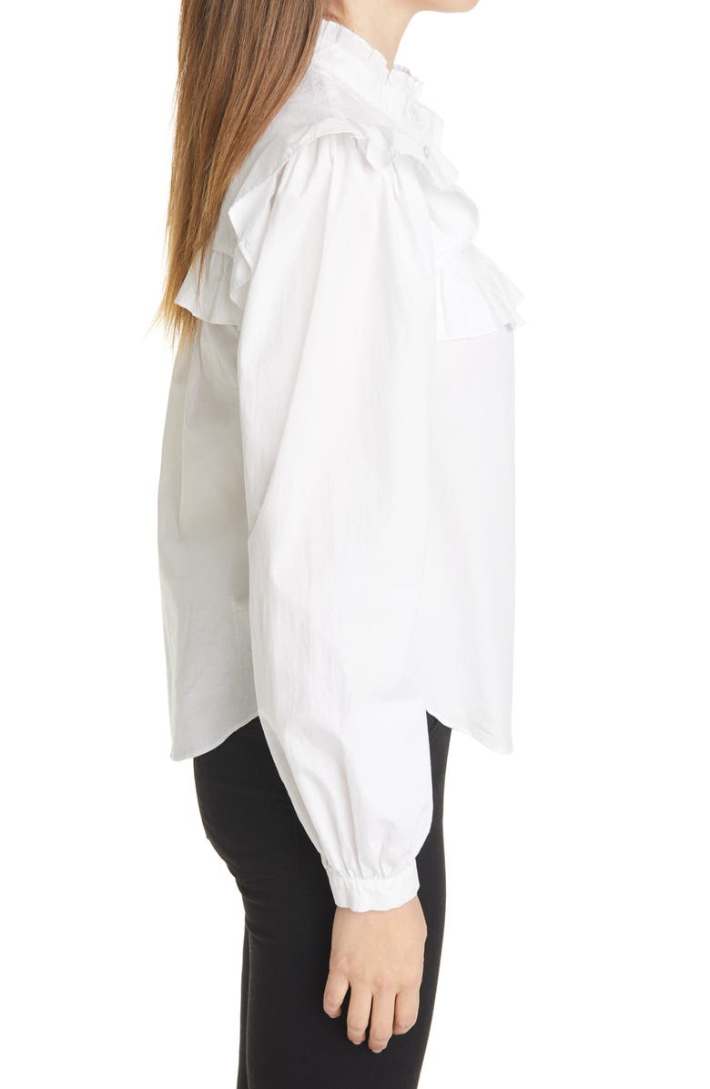 Veronica Beard Sonnet Ruffle Cotton Button-Up Blouse | Nordstromrack