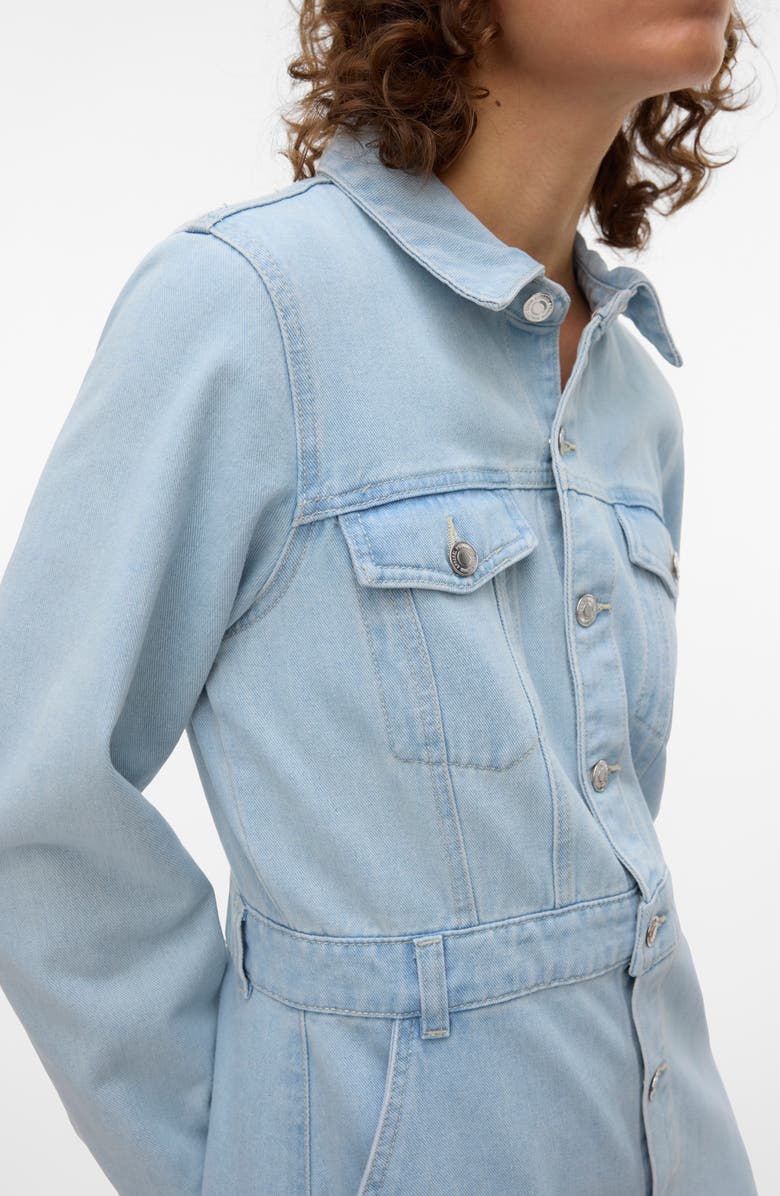 VERO MODA Molly Long Sleeve Denim Maxi Shirtdress | Nordstromrack