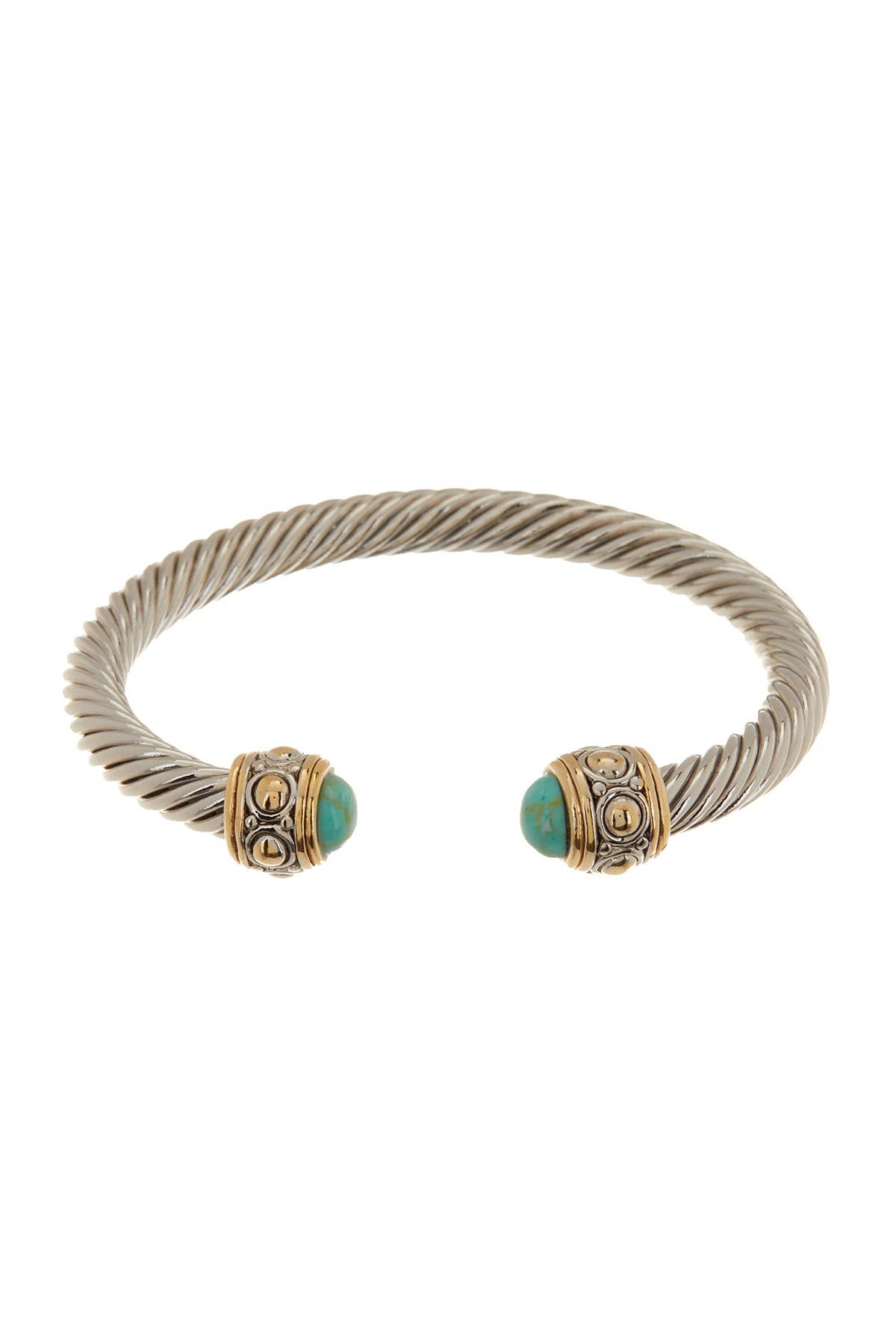 MESHMERISE Twisted Cable Turquoise Cuff Bracelet | Nordstromrack
