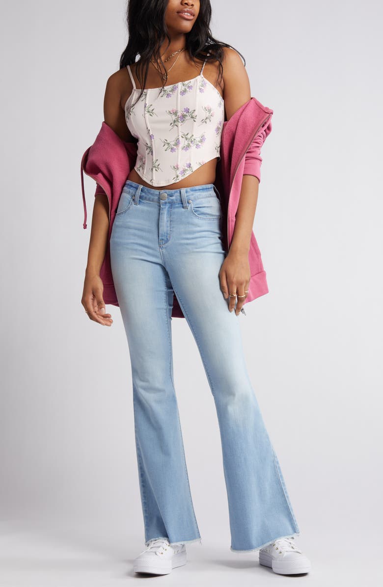 1822 Denim Frayed Mid Rise Flare Jeans | Nordstrom