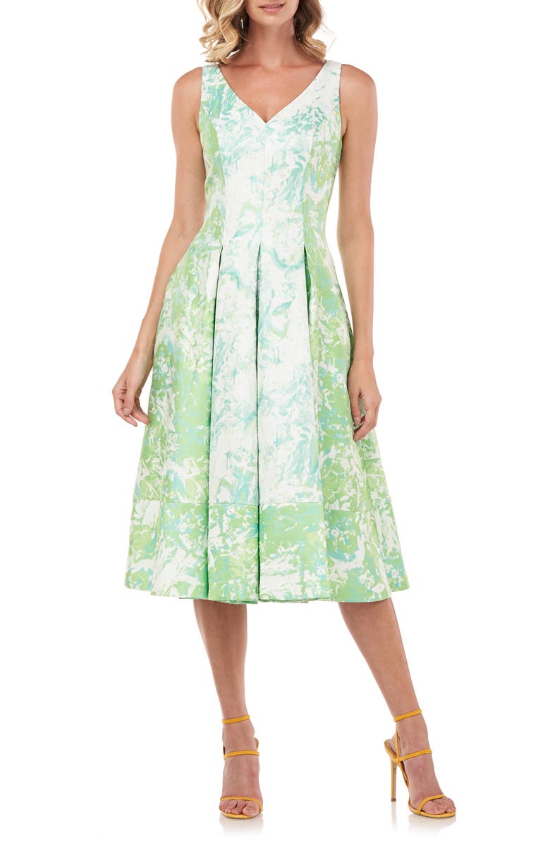 Kay Unger Abstract Print Midi Cocktail Dress | Nordstromrack