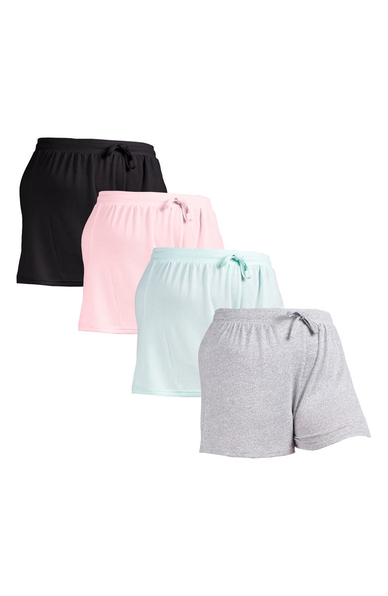 BLIS Drawstring Waist Pajama Shorts (Regular & Plus Size) - Pack of 4 ...