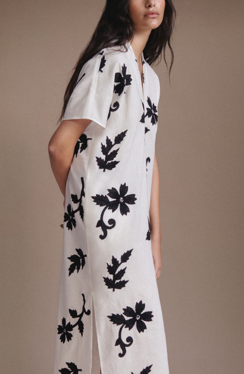 MANGO Floral Print Cotton & Linen Dress | Nordstromrack
