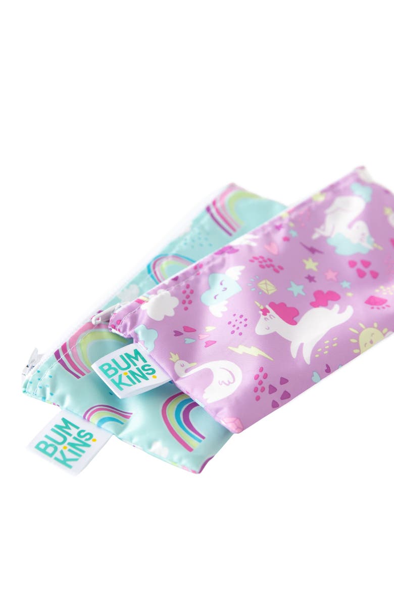 Bumkins Rainbows & Unicorns Reusable Snack Bags - Small - Pack of 2 ...