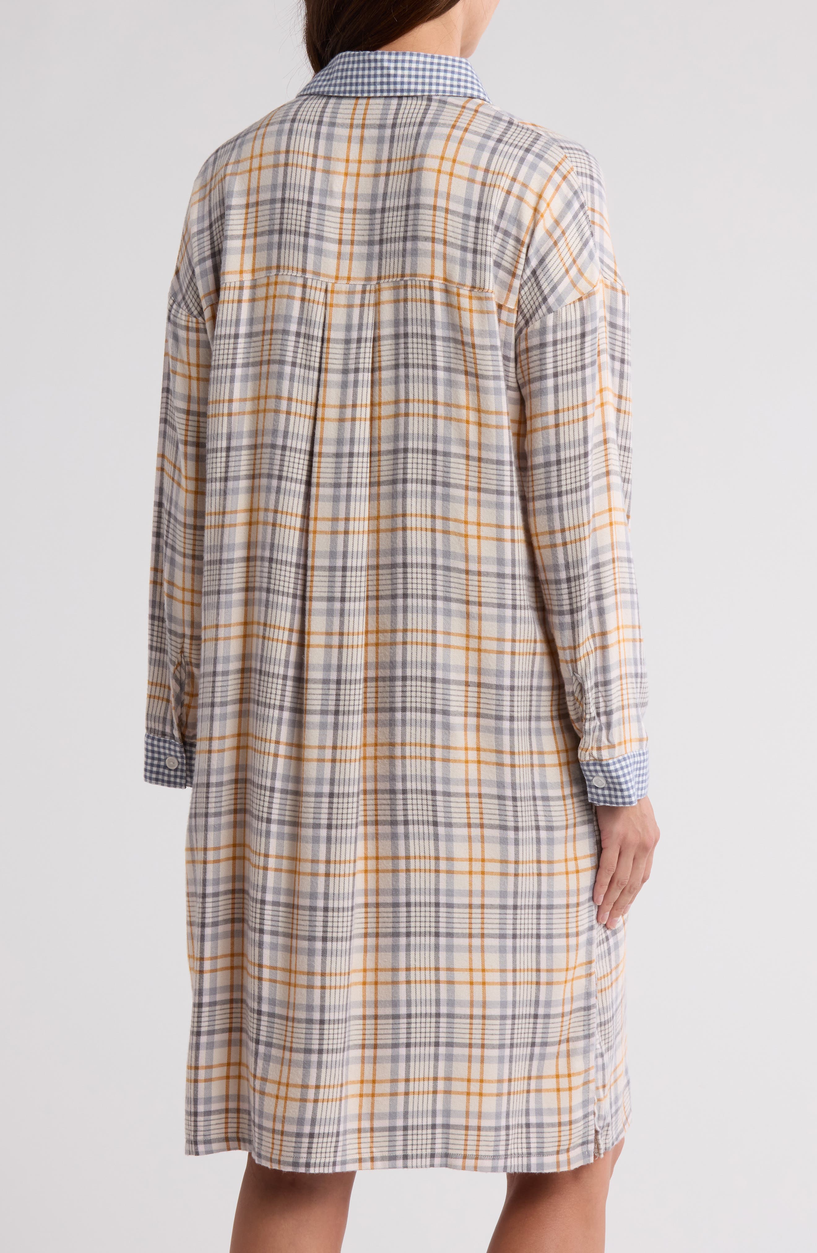 JACLYN Plaid Long Sleeve Nightshirt | Nordstromrack