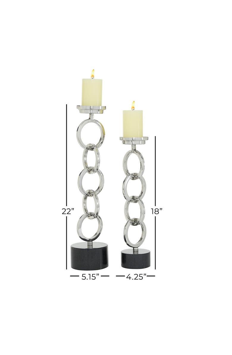 VIVIAN LUNE HOME Chain Candle Holders Centerpieces For Tables - Silver ...