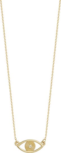 Ember Fine Jewelry Diamond Evil Eye Necklace - 0.01ct. | Nordstromrack