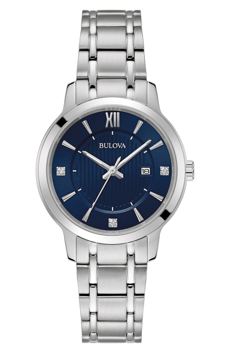 BULOVA Diamond Embellished Quartz Bracelet Watch, 32mm | Nordstromrack