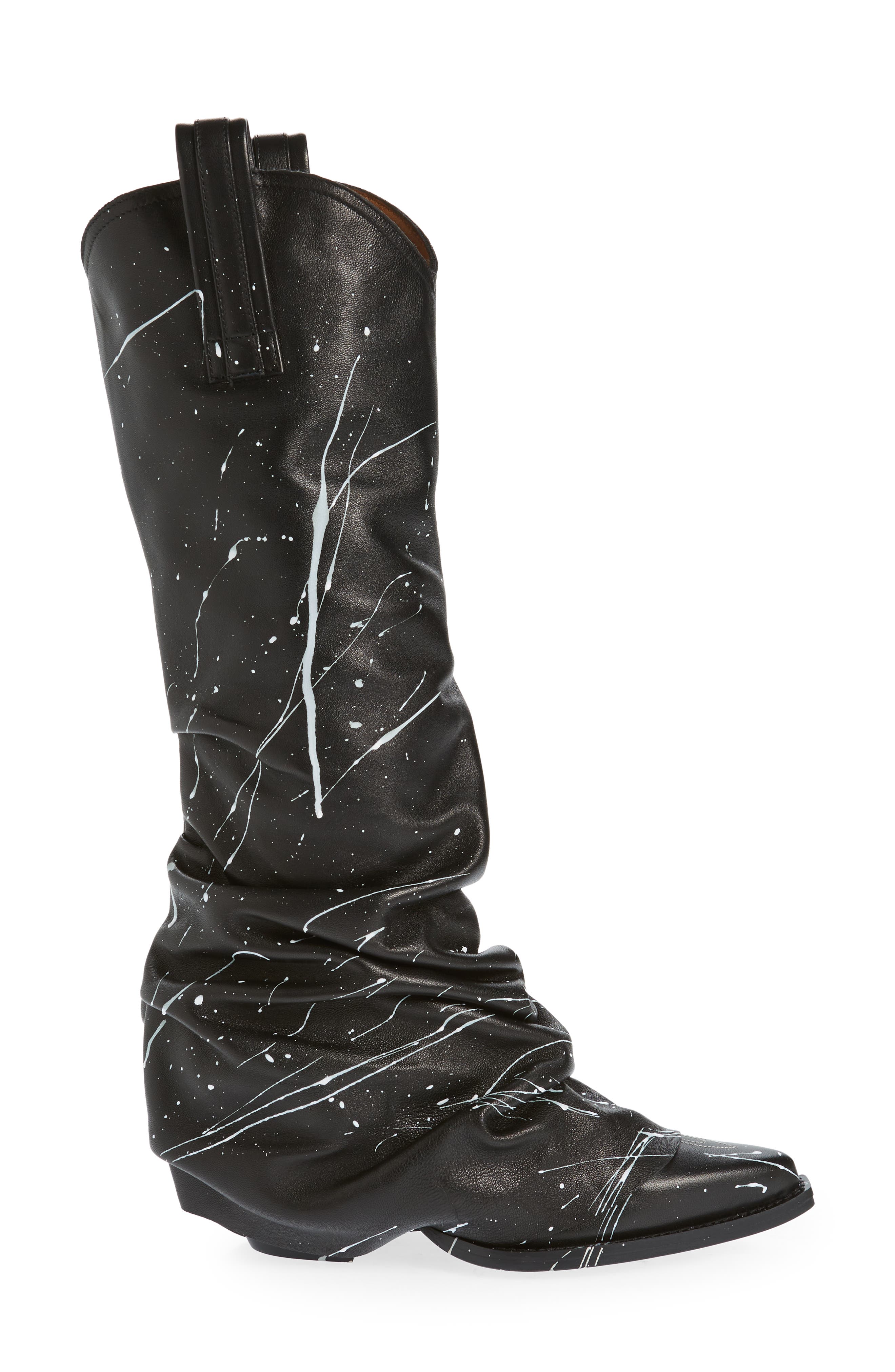 R13 Paint Spatter Sleeve Western Boot (Women) | Nordstrom