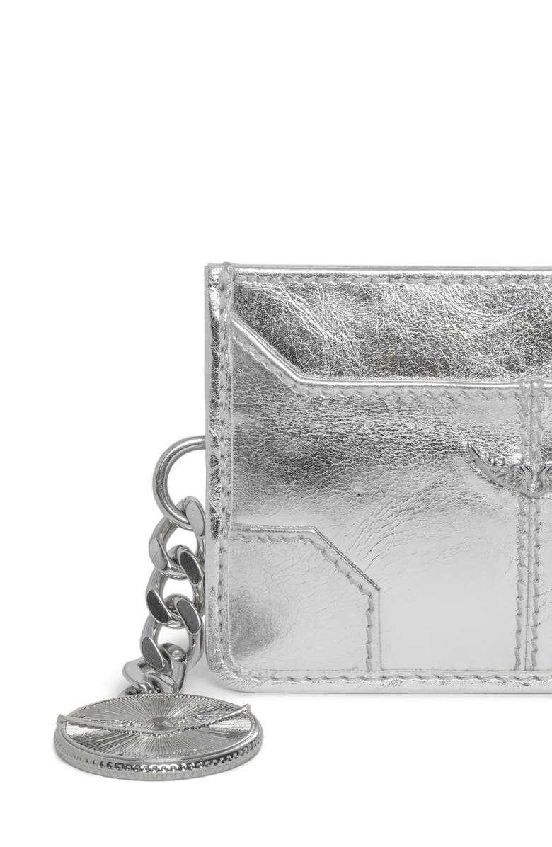 Zadig & Voltaire Sunny Pass Metallic Leather Card Case | Nordstrom