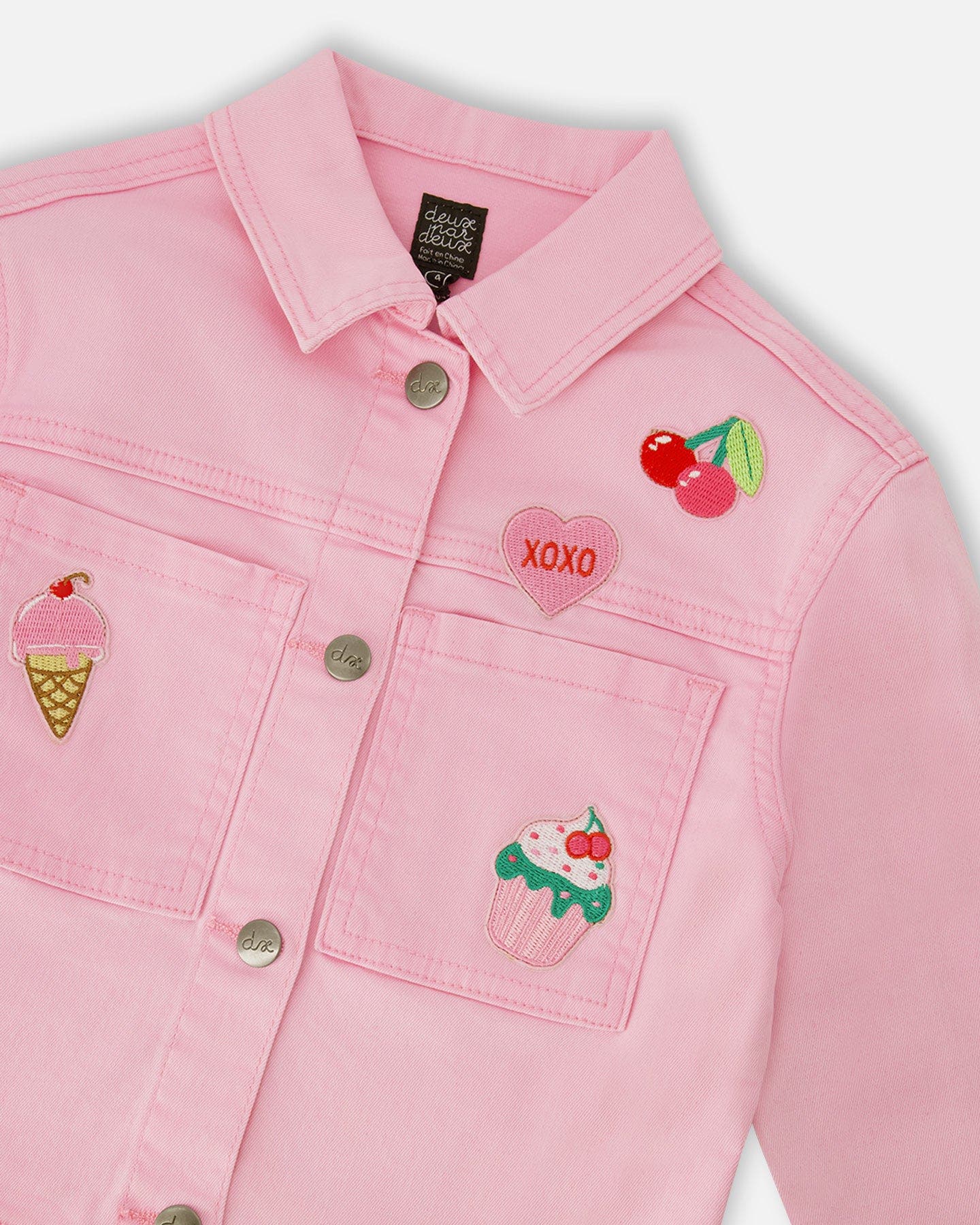 Deux par Deux Embroidered Patches Denim Jacket | Nordstrom