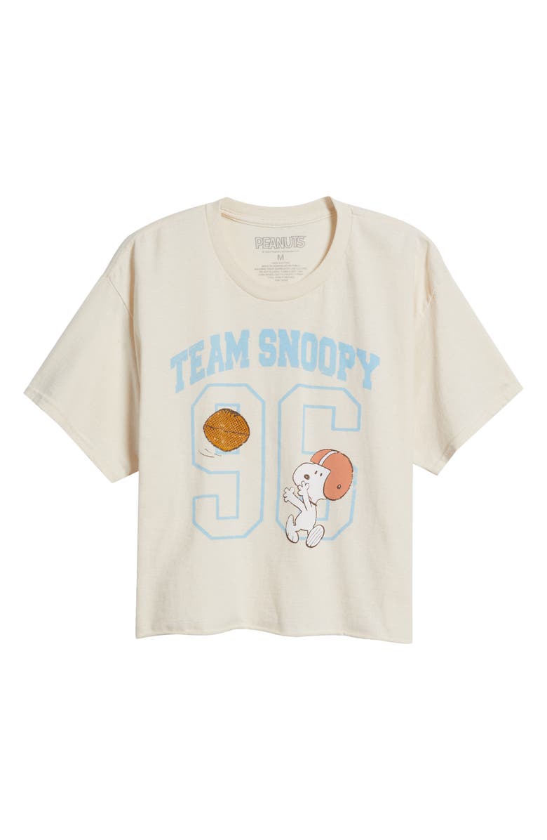 Vinyl Icons Peanuts® Snoopy Game Day 96 Crop Cotton Graphic T-Shirt ...