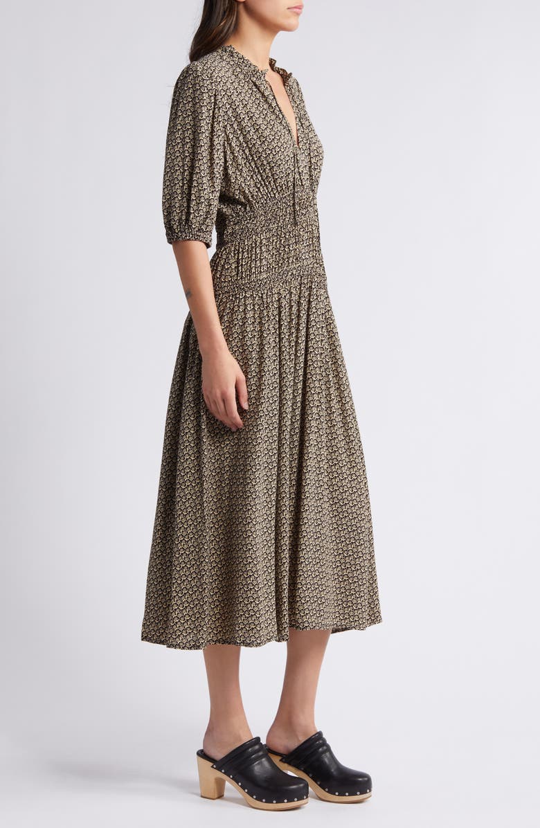 Treasure & Bond Puff Sleeve Drop Waist Midi Dress | Nordstromrack