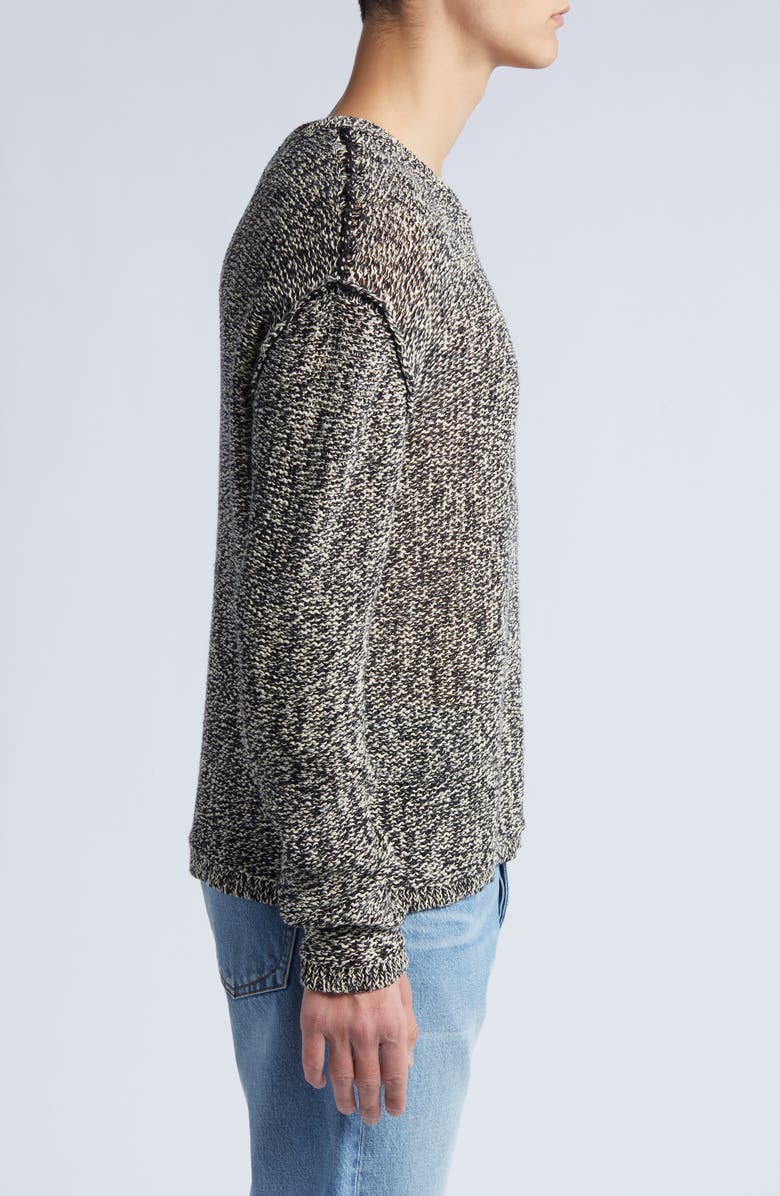 FRAME Marled Linen Blend Crewneck Sweater | Nordstrom