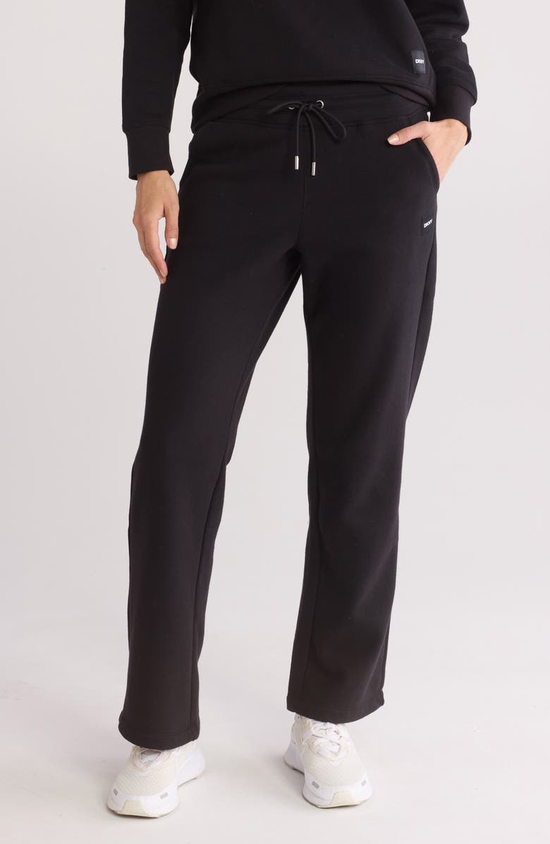 DKNY Logo Patch Wide Leg Sweatpants | Nordstromrack