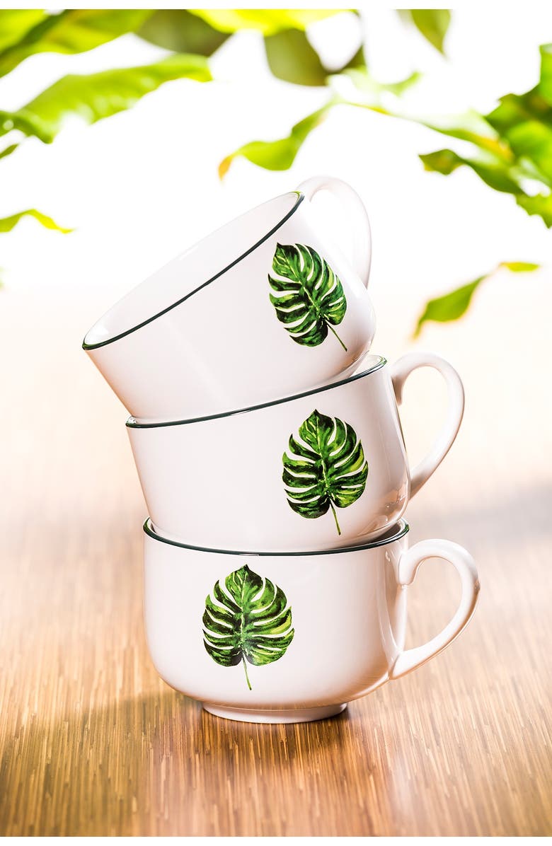 Evergreen Enterprises Palm Fern Detail Handled Stoneware Bowl ...