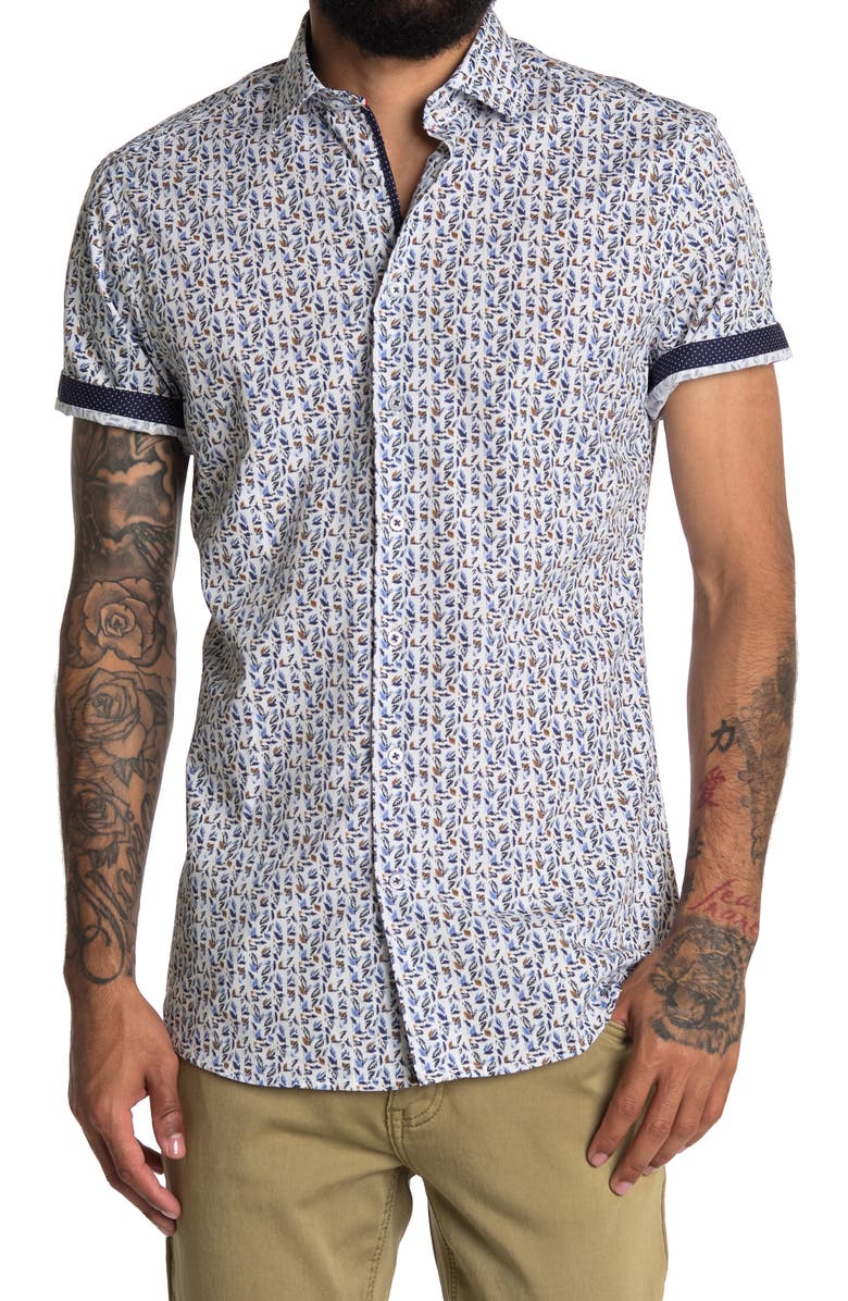 SOUL OF LONDON Fancy Print Short Sleeve Sport Shirt | Nordstromrack