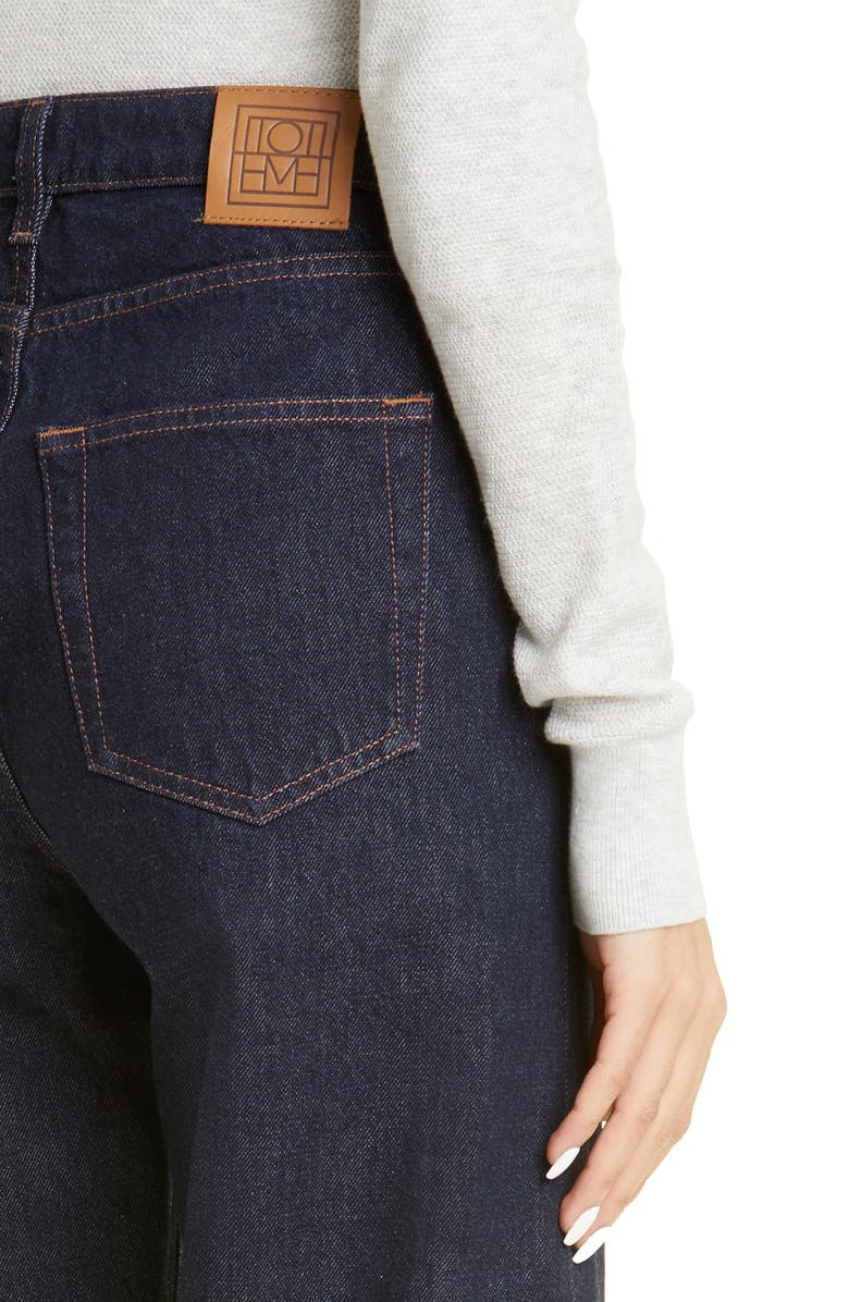 TOTEME High Waist Barrel Leg Organic Cotton Raw Denim Jeans | Nordstromrack