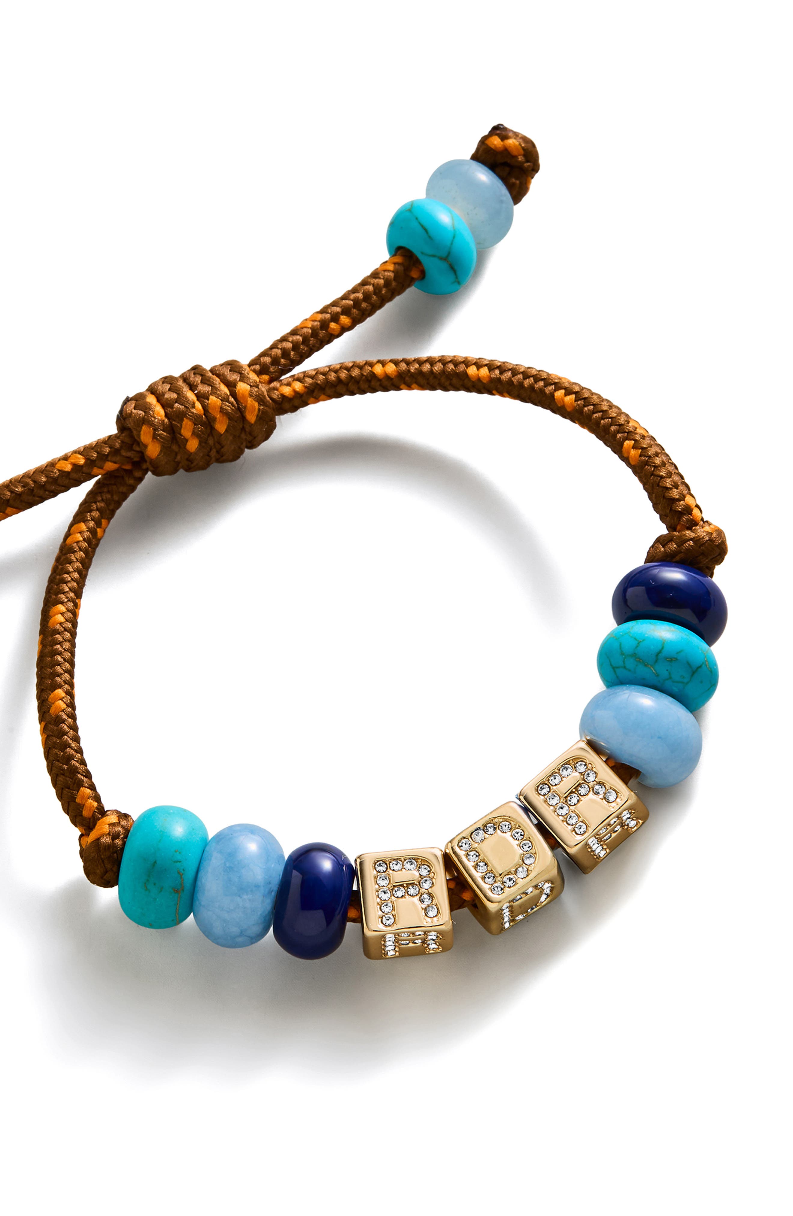 Block Letter Semi-Precious Bead Cord Bracelet (Women) | Nordstrom