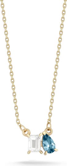 Ember Fine Jewelry 14K Gold White Topaz & Rhodolite Pendant Necklace ...