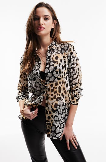 ASOS DESIGN Animal Print Button-Up Shirt | Nordstrom