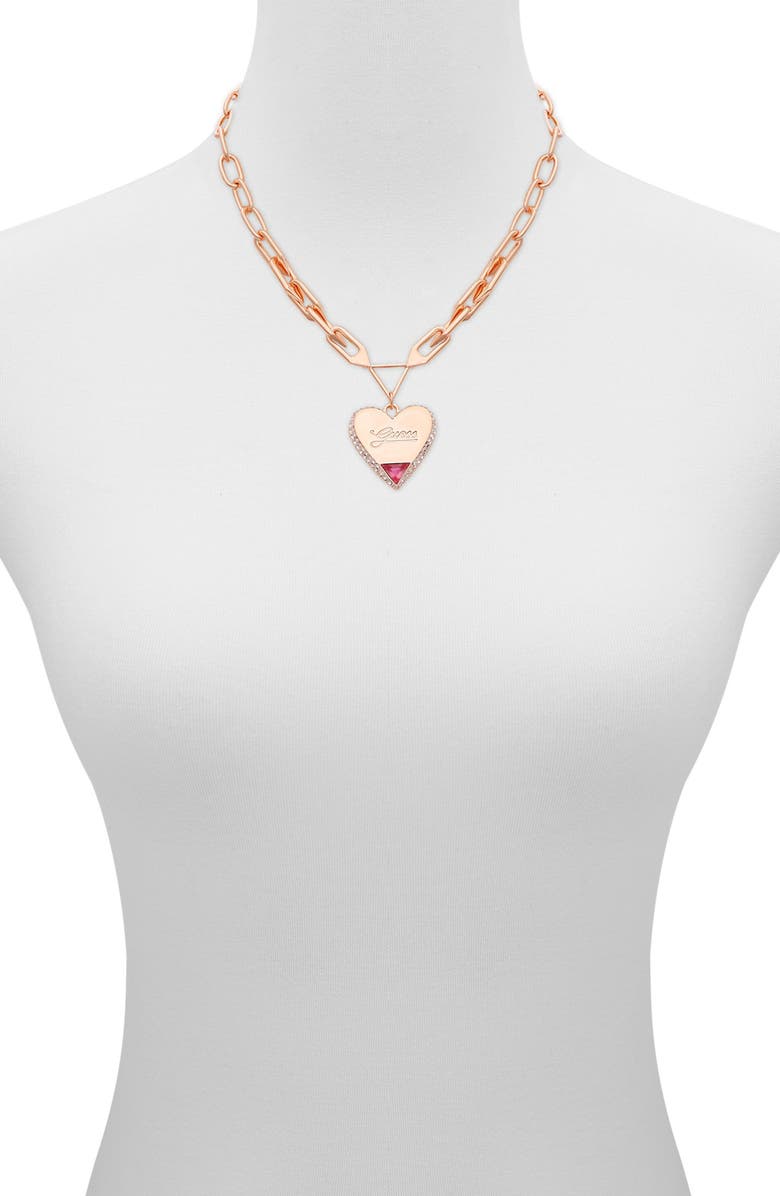 GUESS Crystal Heart Pendant Necklace | Nordstromrack