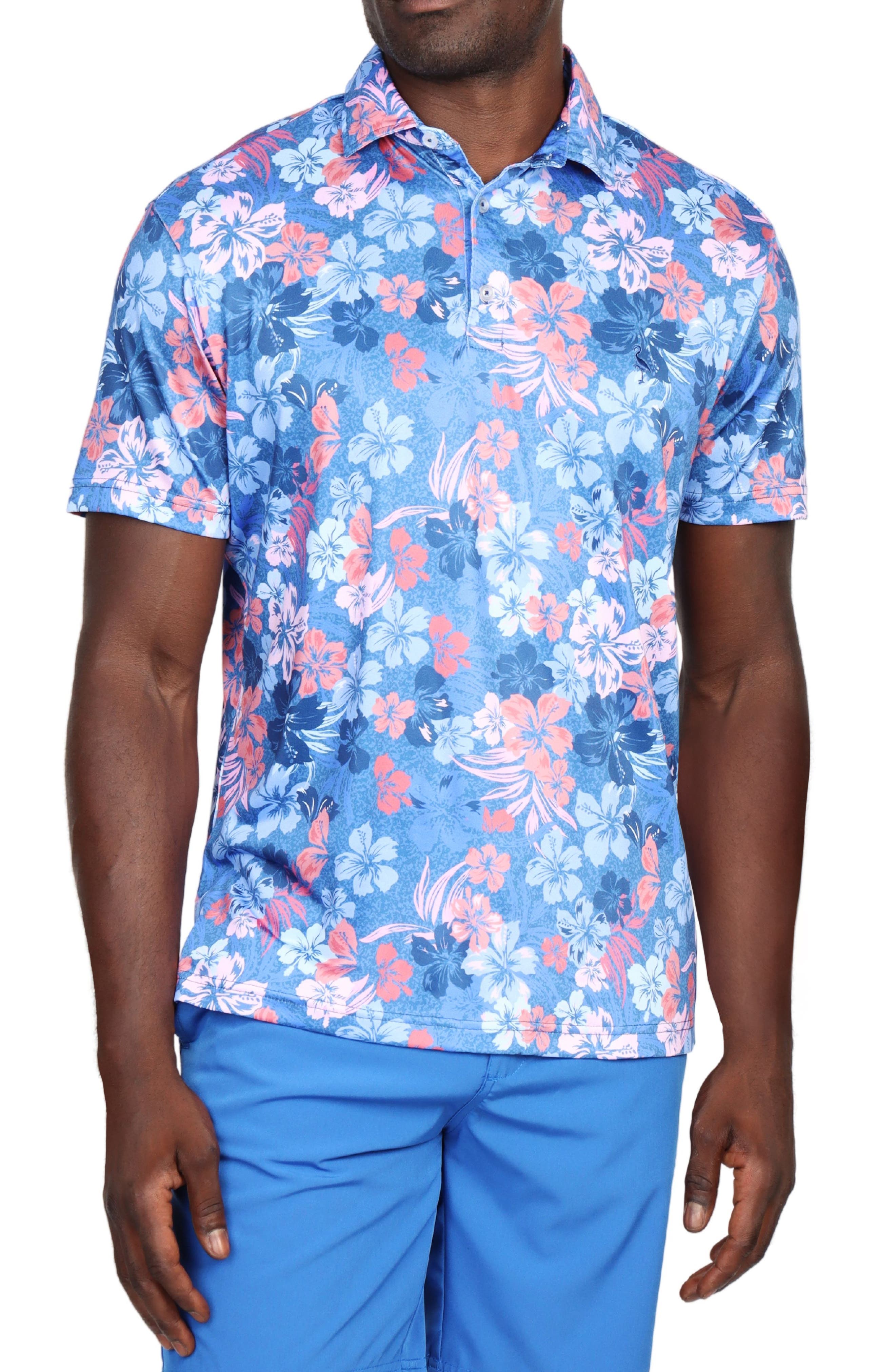 TailorByrd Hibiscus Print Print Performance Polo | Nordstromrack