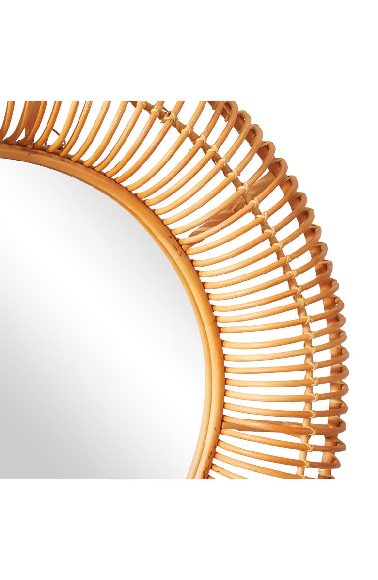 GINGER BIRCH STUDIO Brown Rattan Handmade Weaved Frame Wall Mirror ...